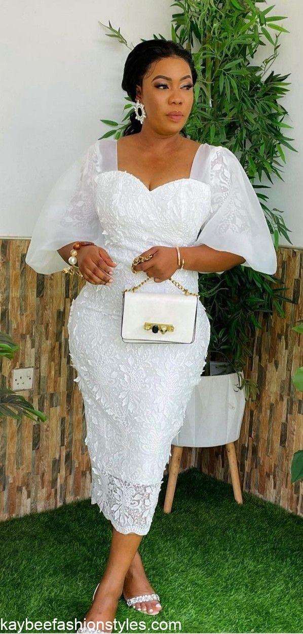 Best Short White Lace Gown Styles in 2023 and 2024 - Kaybee Fashion Styles