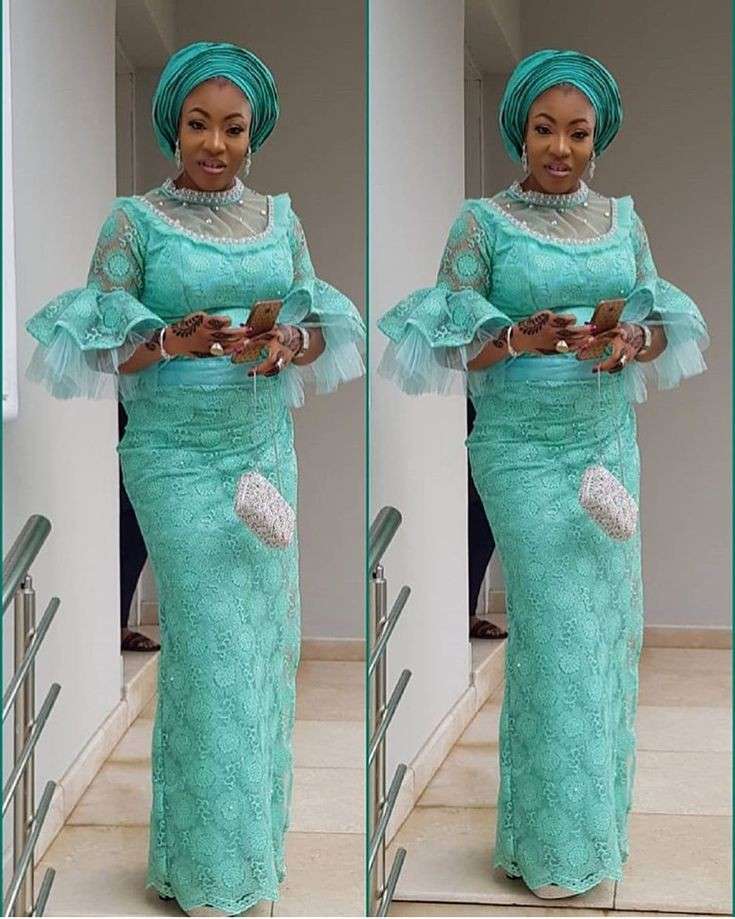 Best Nigerian lace blouse styles for wrapper in 2022 and 2023 - Kaybee ...