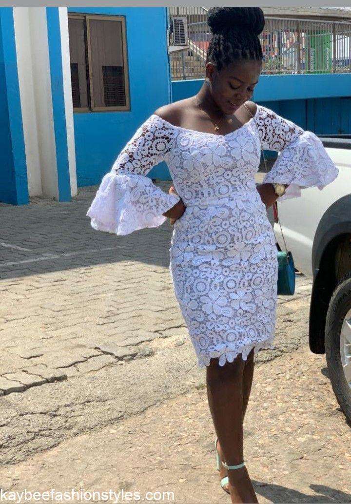 Best Short White Lace Gown Styles in 2023 and 2024 - Kaybee Fashion Styles