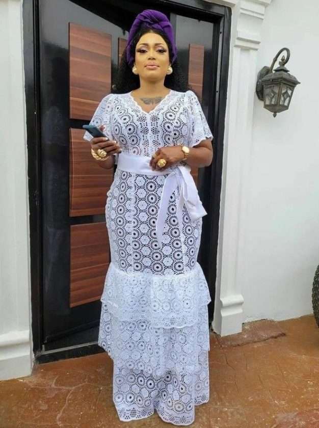 Latest White Lace Styles for Burial in 2022 and 2023 - Kaybee Fashion ...