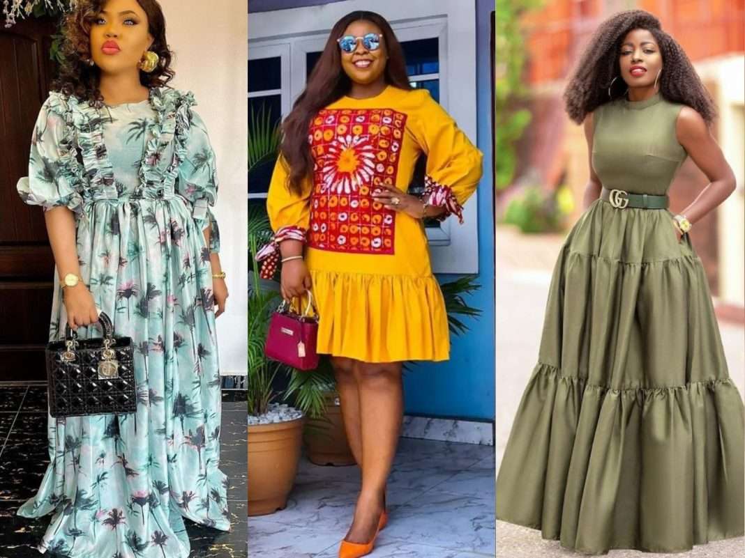 Latest Material Gown Styles for Ladies in 2022 and 2023 - Kaybee ...