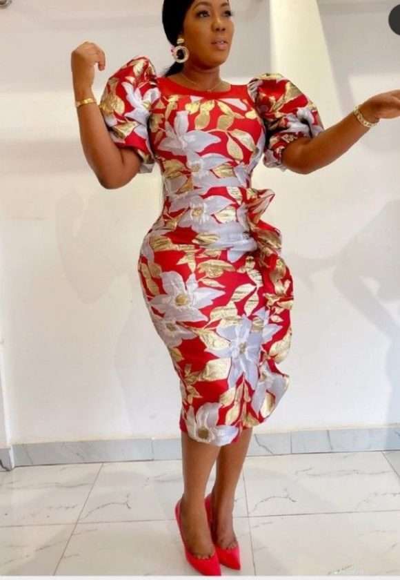 Best Damask Short Gown Styles in 2022 and 2023 - Kaybee Fashion Styles