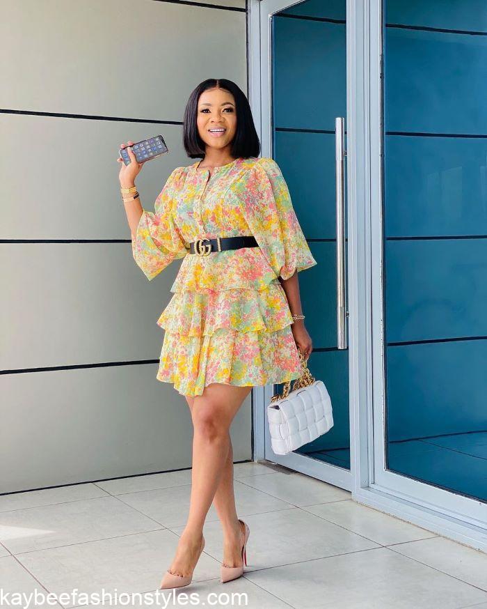 Best Flower Material Gown Styles for Ladies in 2023 - Kaybee Fashion Styles