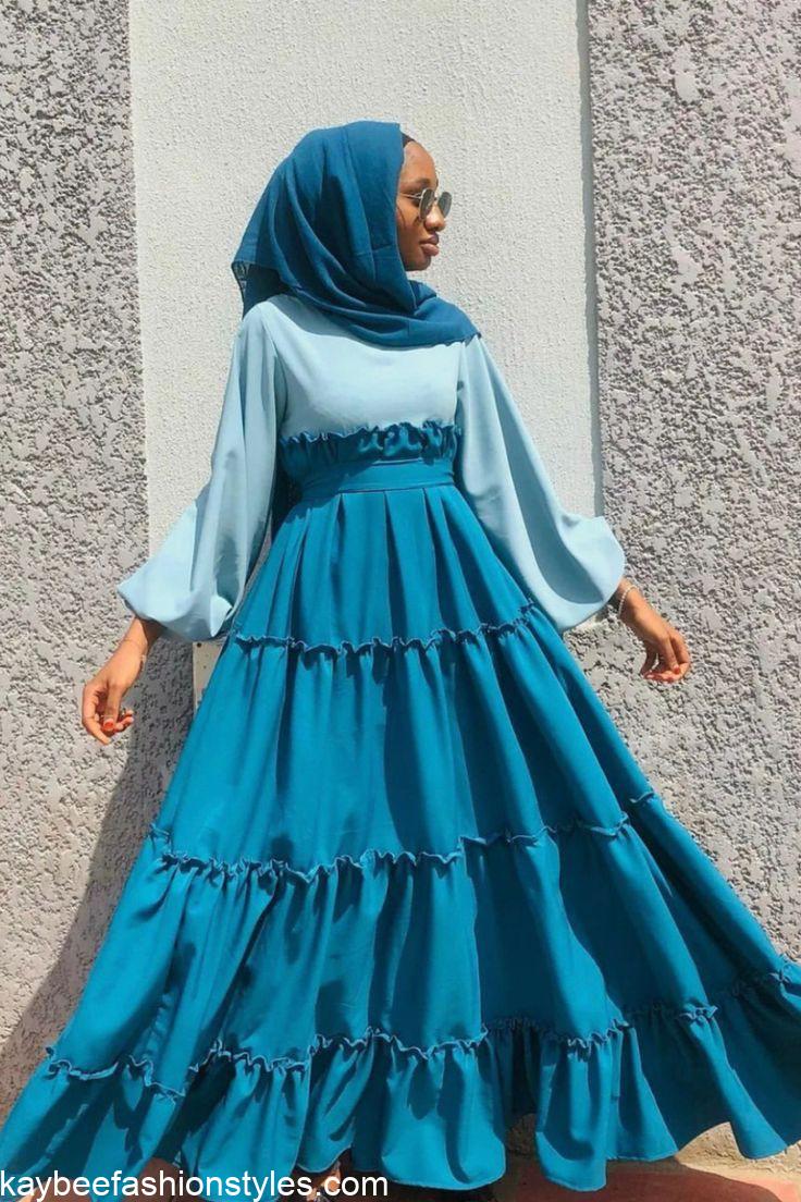 30 Latest Plain Material Styles for Muslim Ladies in Nigeria - Kaybee ...