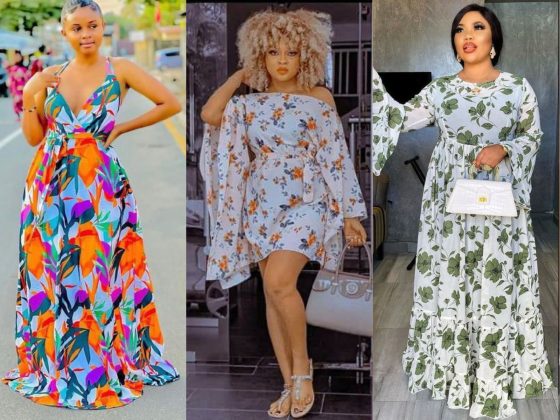 30 Best Flower Chiffon Gown Styles in Nigeria - Kaybee Fashion Styles