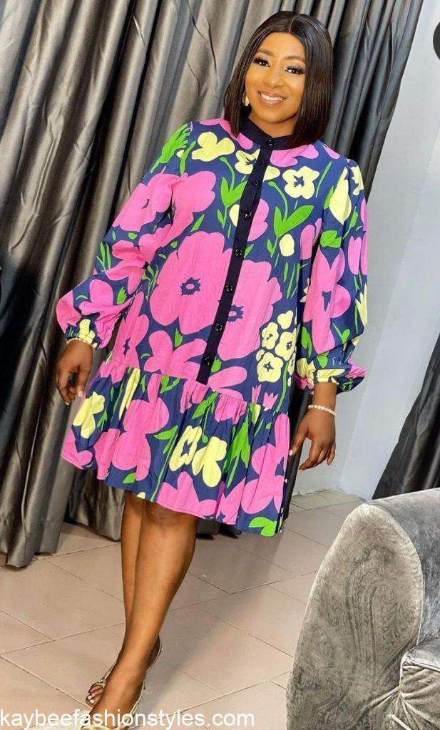 30 Best Flower Chiffon Gown Styles in Nigeria - Kaybee Fashion Styles