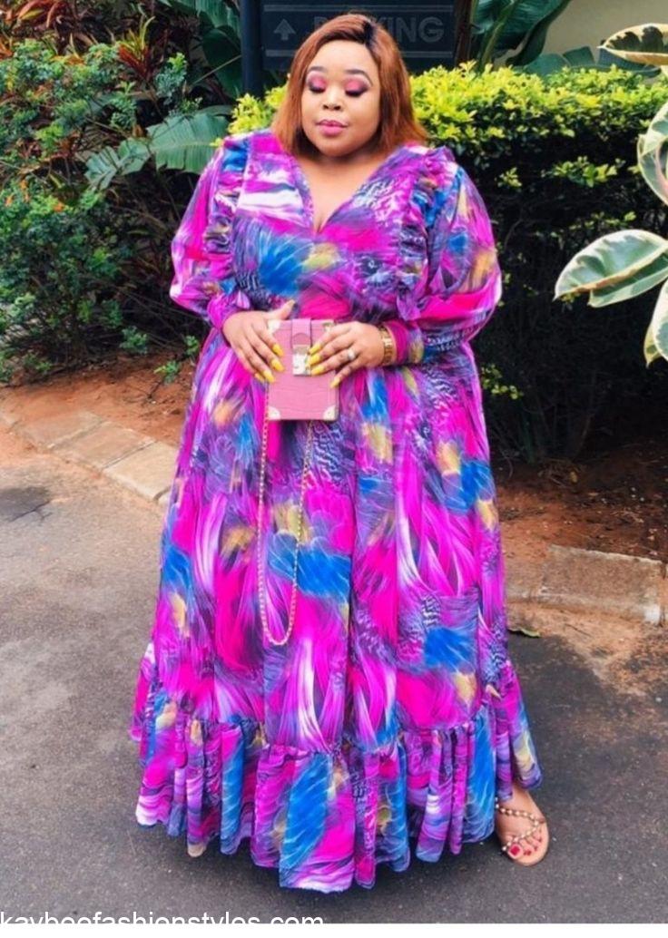 30 Best Flower Chiffon Gown Styles in Nigeria - Kaybee Fashion Styles