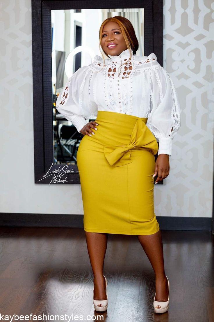 30 Best English Skirt and Blouse Styles for Ladies - Kaybee Fashion Styles