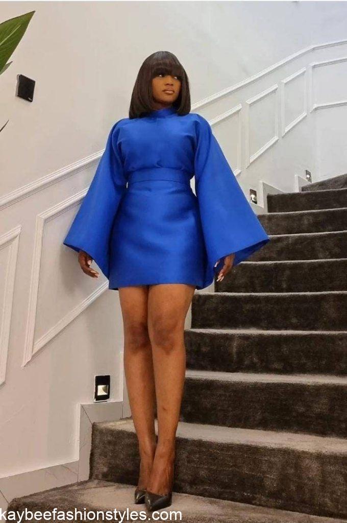 Latest Short Gown Styles for Materials in 2023 - Kaybee Fashion Styles