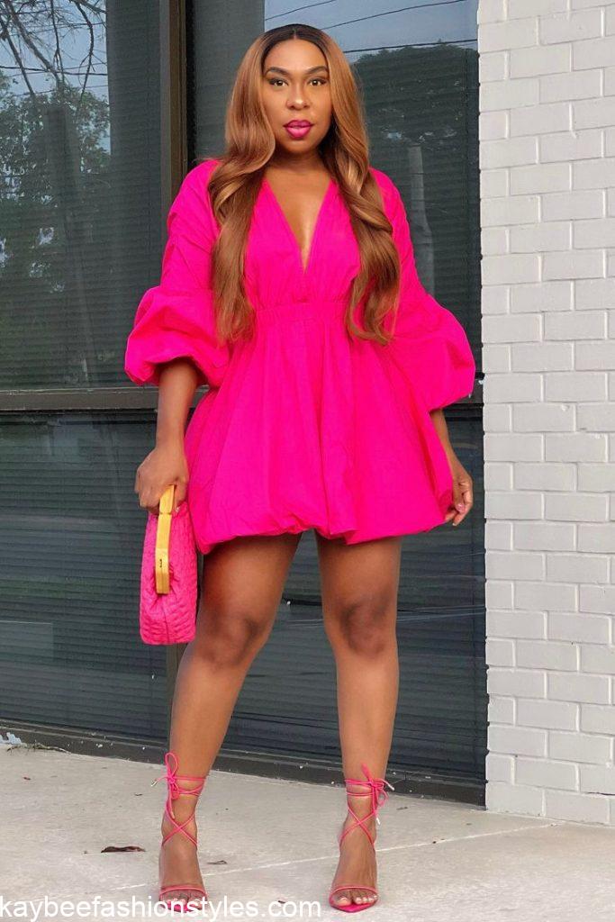 Latest Short Gown Styles for Materials in 2023 - Kaybee Fashion Styles