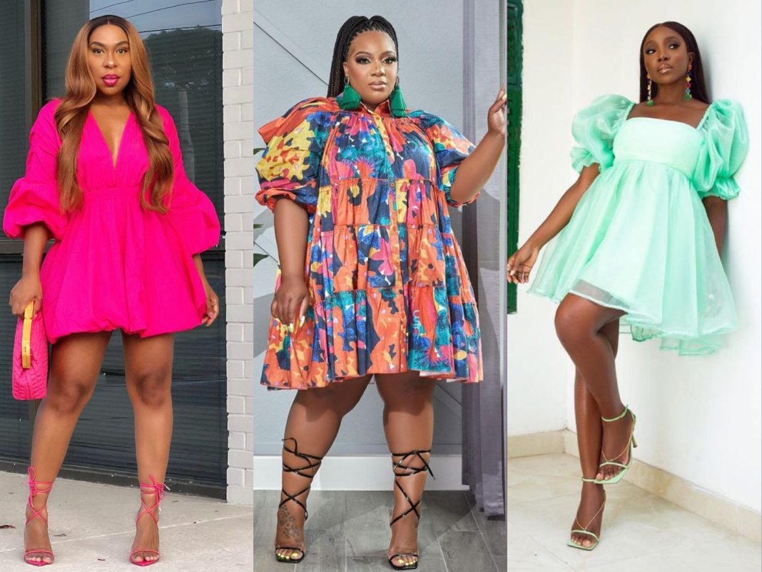 Latest Short Gown Styles for Materials in 2023 - Kaybee Fashion Styles