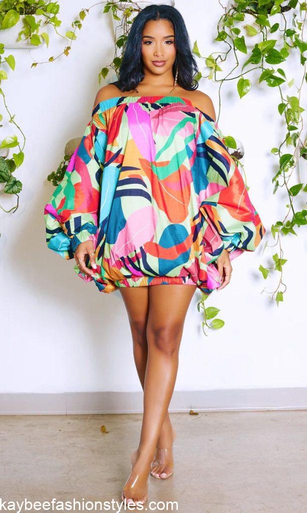 Latest Short Gown Styles for Materials in 2023 - Kaybee Fashion Styles