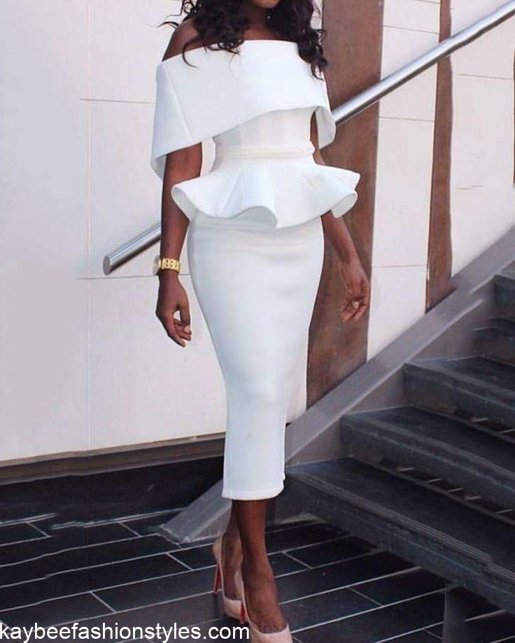 Best Plain White Material Styles for Ladies in 2023 - Kaybee Fashion Styles