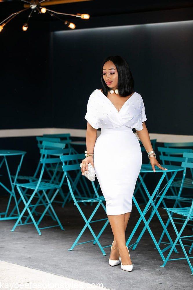 Best Plain White Material Styles for Ladies in 2023 - Kaybee Fashion Styles