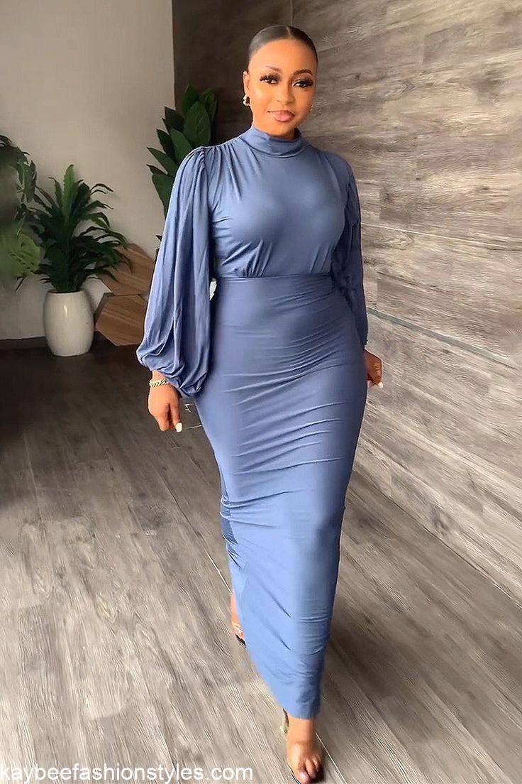 30 Best Styles for Plain Material Gowns in Nigeria - Kaybee Fashion Styles