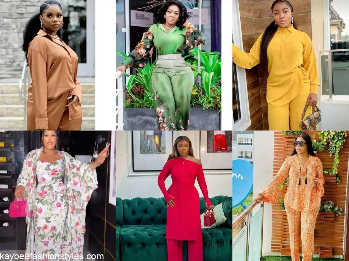 Latest Two Piece Material Styles for Ladies in 2024 - Kaybee Fashion Styles